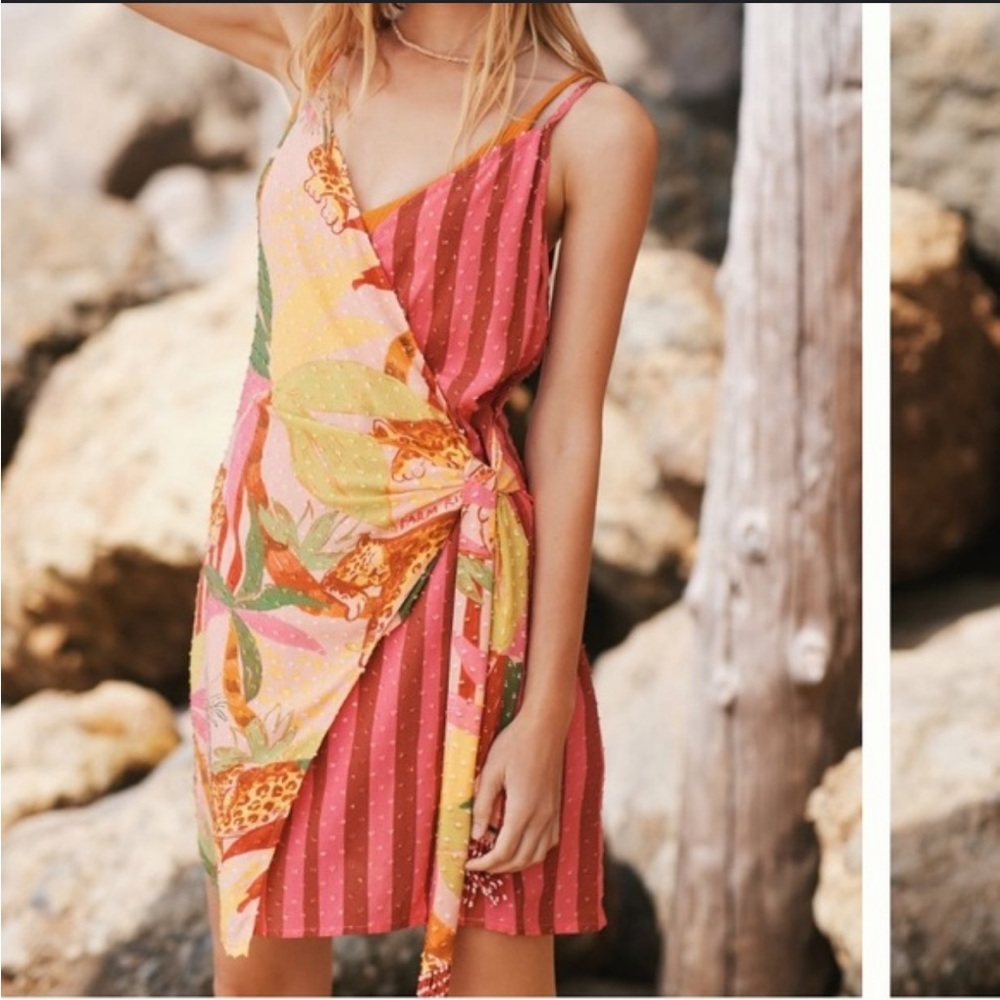 Farm Rio X Anthropologie Wrap Front Cover Up - Gem